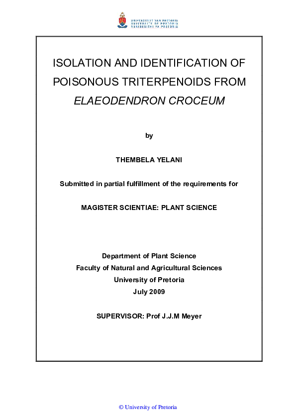 (PDF) Isolation and identification of poisonous triterpenoids from ...