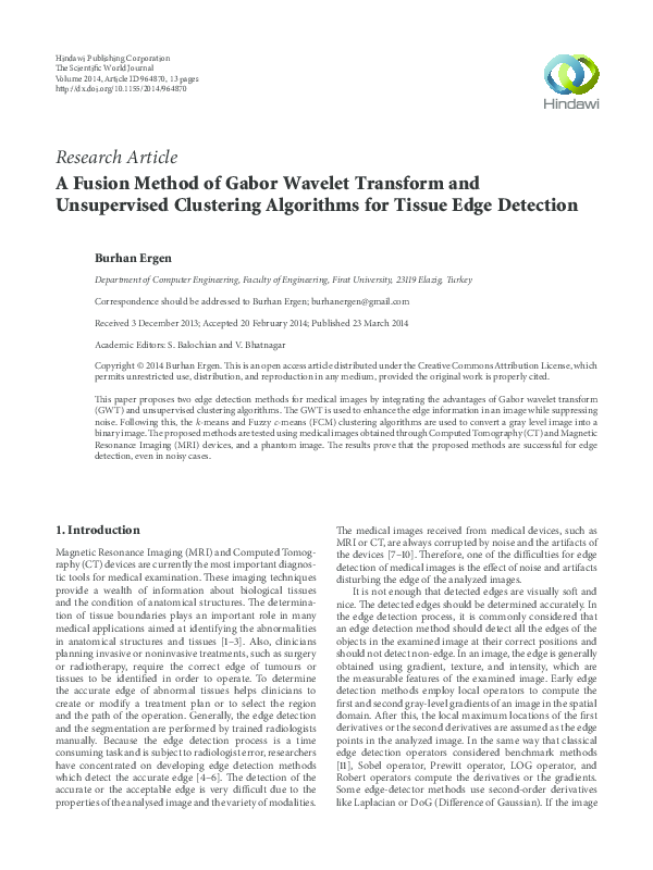 Pdf A Fusion Method Of Gabor Wavelet Transform And Unsupervised Clustering Algorithms For