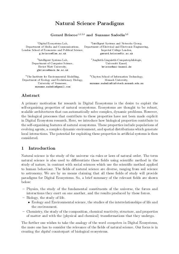 (PDF) Natural Science Paradigms