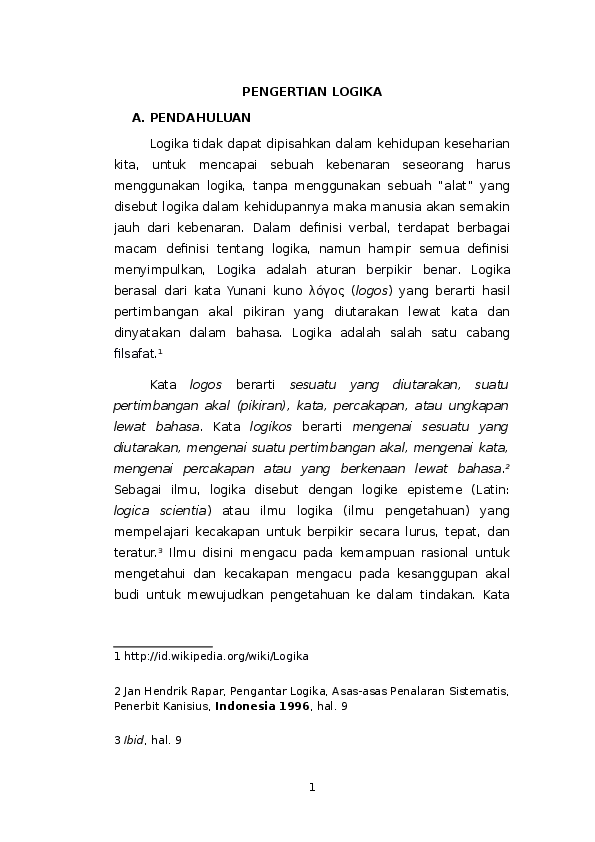 (DOC) PENGERTIAN LOGIKA