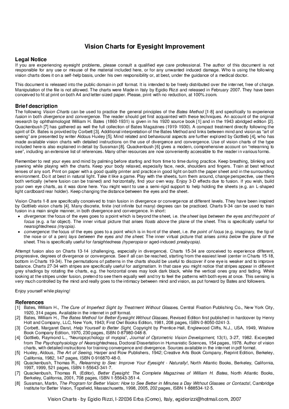 (PDF) Vision Charts for Eyesight Improvement