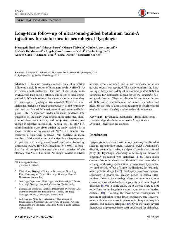 (PDF) Long term follow up of ultrasound guided botulinum toxin A ...