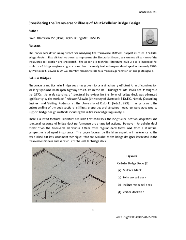 (PDF) Considering the Transverse Stiffness of Multi-Cellular Bridge Design