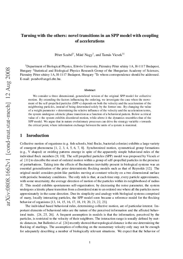 (PDF) Transitions in a self-propelled-particles model with coupling of accelerations