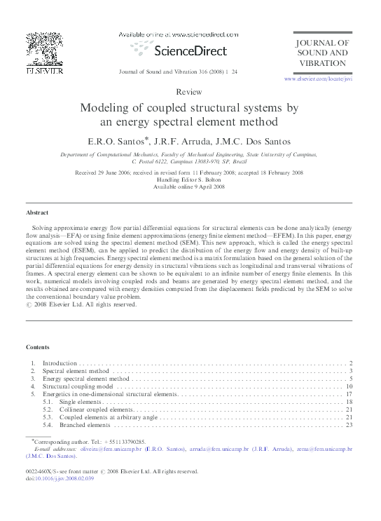 (PDF) Modeling of coupled structural systems by an energy spectral element method
