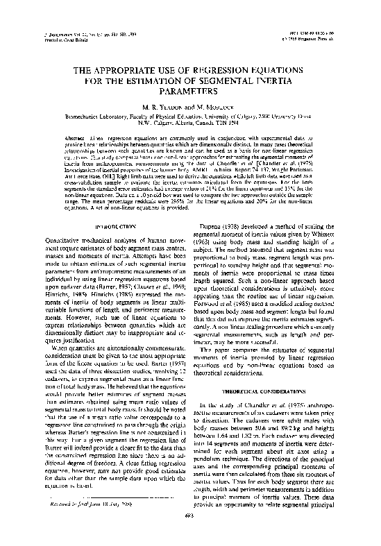 (PDF) The appropriate use of regression equations for the estimation of ...
