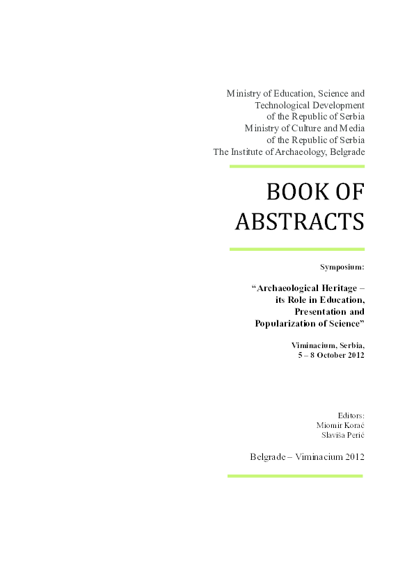 (PDF) PHENOMENON OF DISNEYFICATION: THE NECESSITY IN ARCHAEOLOGICAL ...
