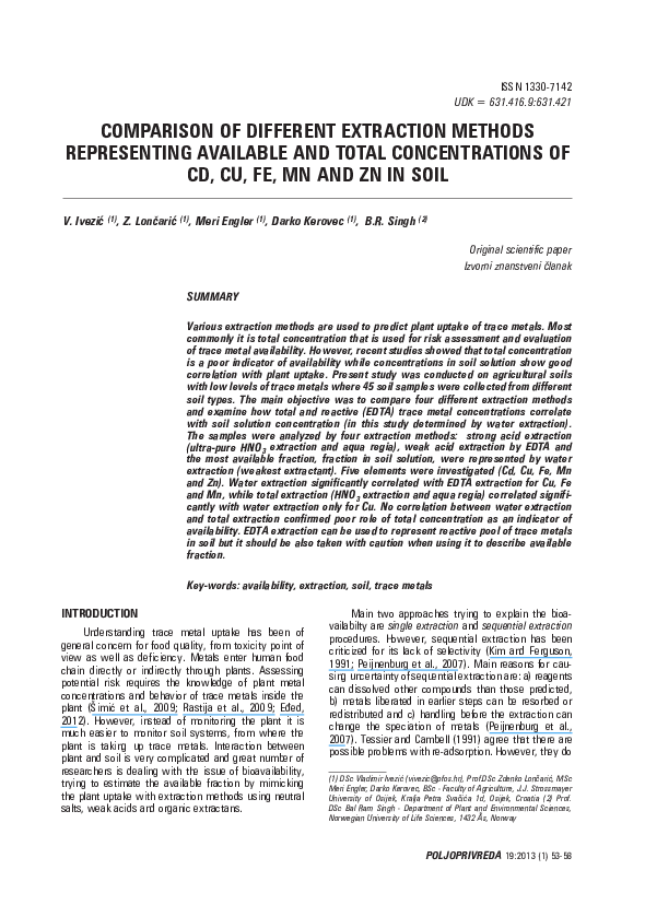 (PDF) Comparison of different extraction methods representing available ...