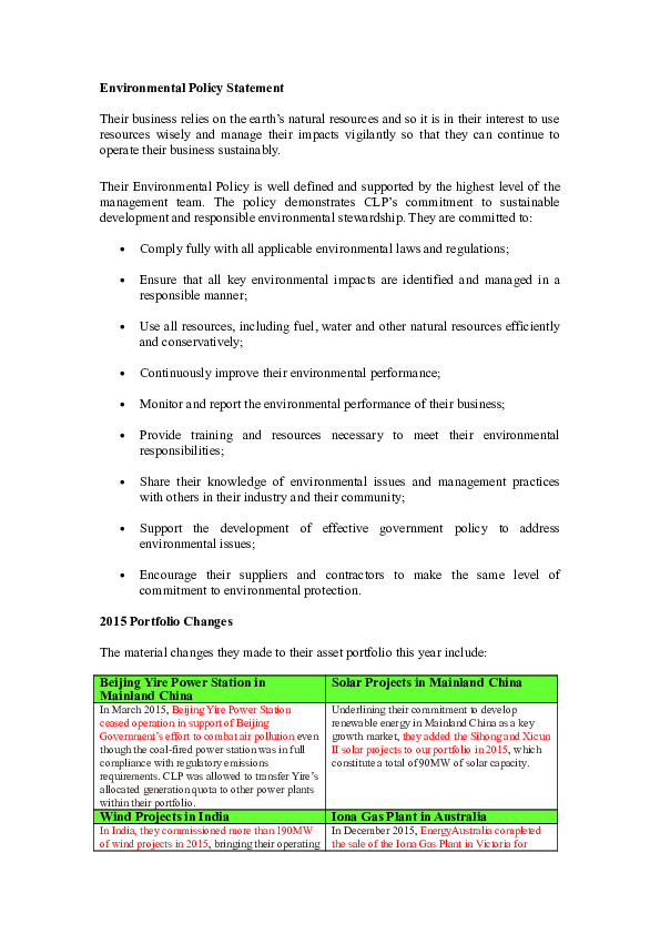 (DOC) Environmental Policy Statement | Kay Chan - Academia.edu