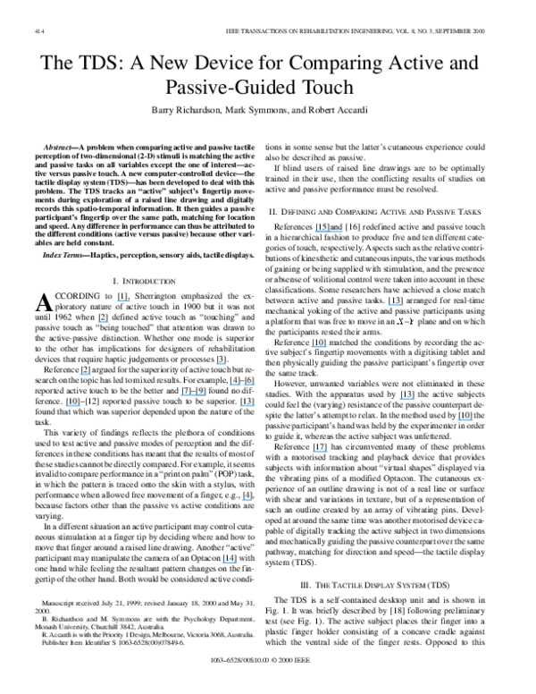 (PDF) The TDS: a new device for comparing active and passive-guided touch