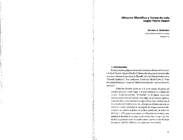 (PDF) Discurso filosofico y forma de vida