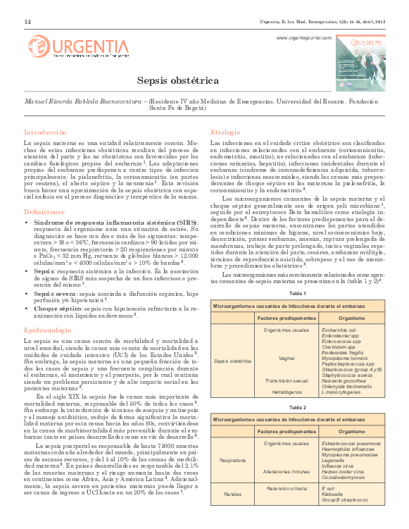 (PDF) Sepsis obstétrica