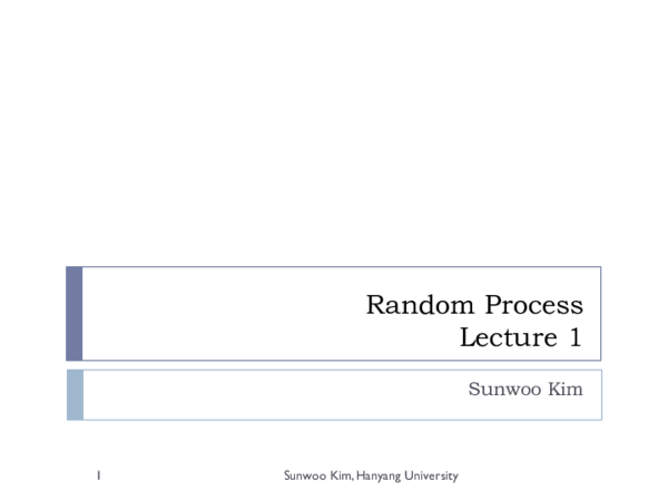 (PDF) Random Process Lecture 1