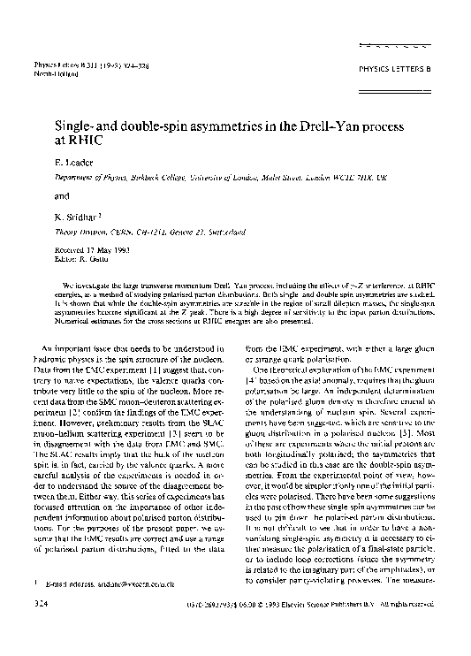 (PDF) Single- and double-spin asymmetries in the Drell-Yan process at RHIC