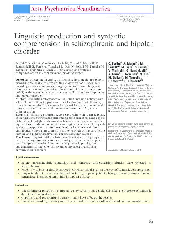 (PDF) Linguistic production and syntactic comprehension in ...