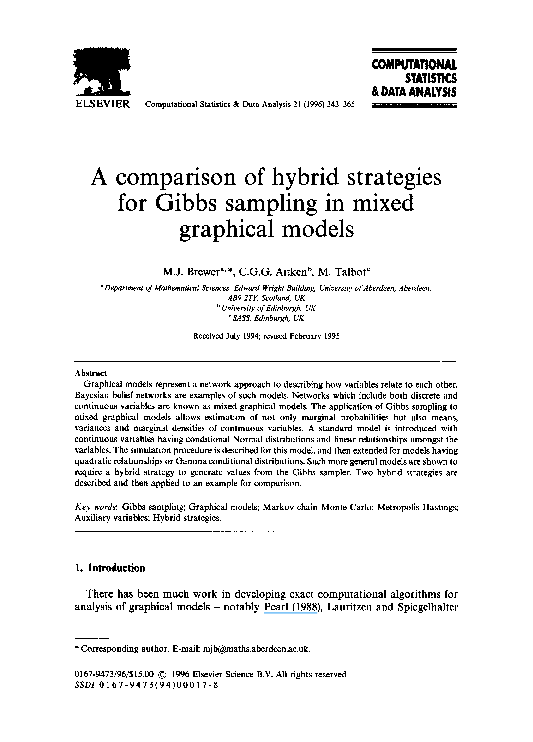 (PDF) A comparison of hybrid strategies for Gibbs sampling in mixed graphical models