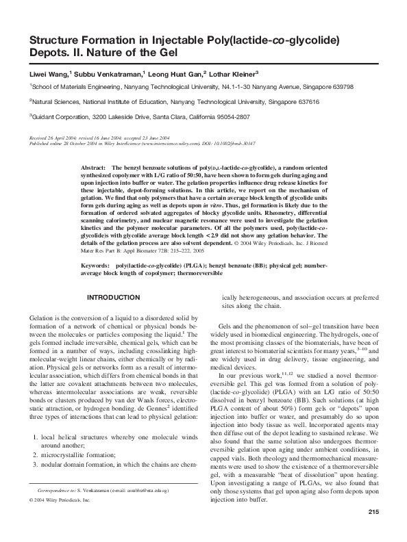 (PDF) Structure formation in injectable poly(lactide-co-glycolide ...