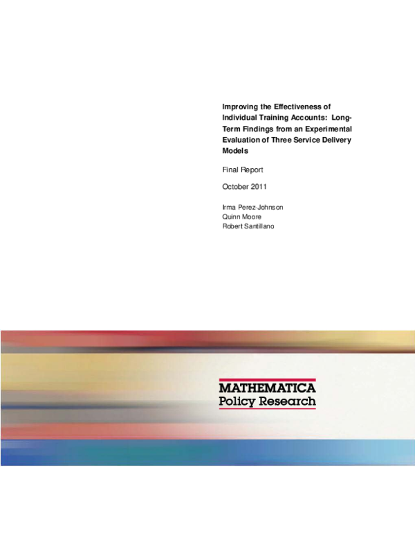 (PDF) Improving the Effectiveness of Individual Training Accounts: Long ...