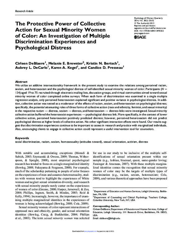 (PDF) The Protective Power of Collective Action for Sexual Minority ...