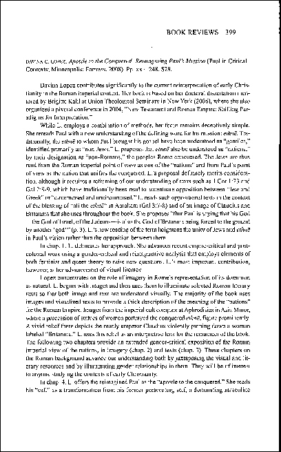 (PDF) Review of Davina C. Lopez, Apostle to the Conquered: Reimagining ...