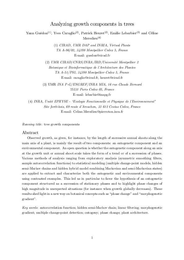 (PDF) Analyzing growth components in trees