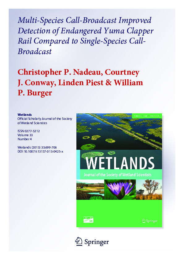 (PDF) Multi-Species Call-Broadcast Improved Detection of Endangered ...