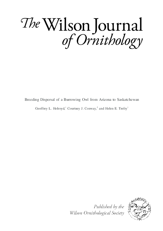 (PDF) Breeding Dispersal of a Burrowing Owl from Arizona to Saskatchewan