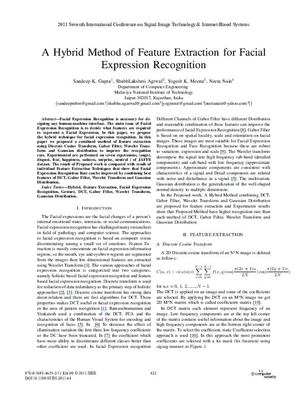 (PDF) A Hybrid Method of Feature Extraction for Facial Expression ...