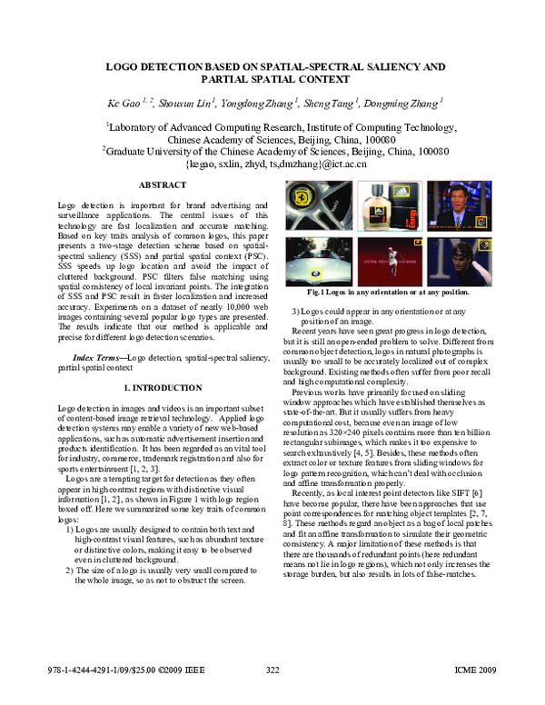 Pdf Logo Detection Based On Spatial Spectral Saliency And Partial