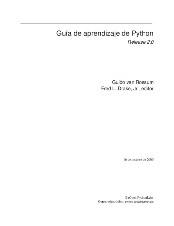 (PDF) Guía de aprendizaje de Python Release 2.0