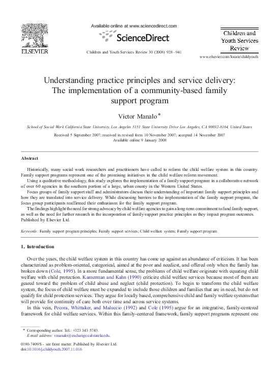 (PDF) Understanding practice principles and service delivery: The ...