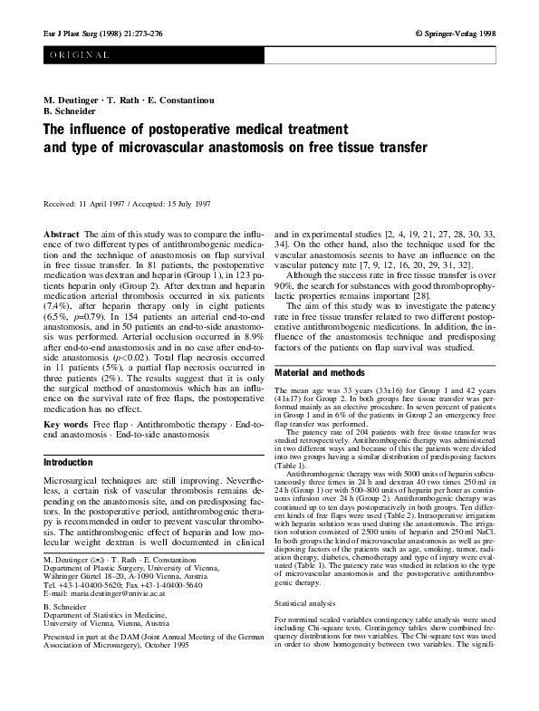 (PDF) Laser-Assisted Microvascular Anastomosis of Free Flaps in ...