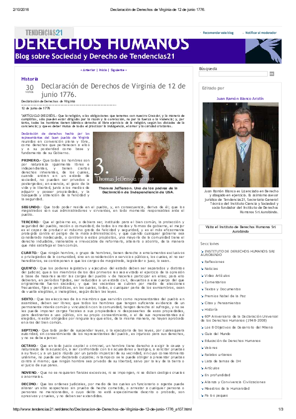 (PDF) Declaracion de Derechos de Virginia de 12 de junio 1776