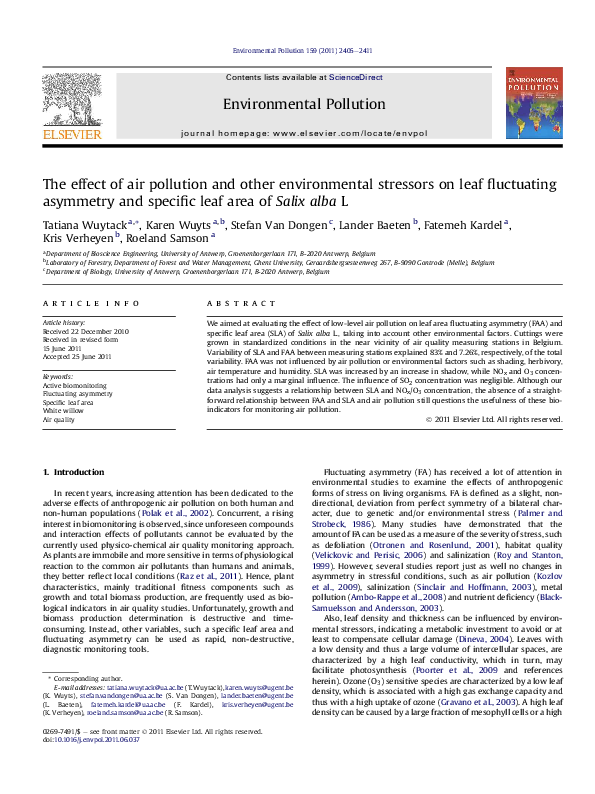 Pdf The Effect Of Air Pollution And Other Environmental Stressors On