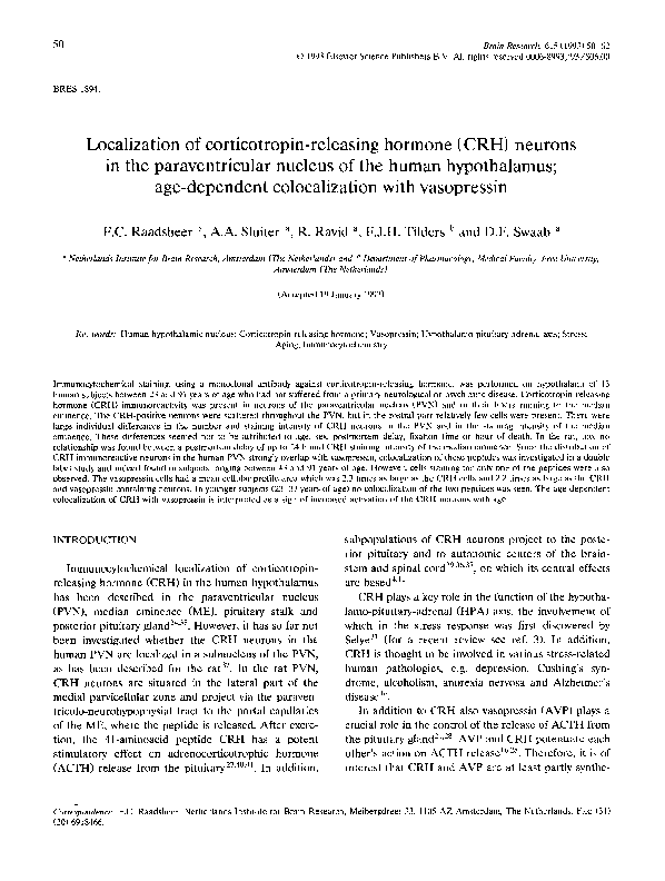 (PDF) Localization of corticotropin-releasing hormone (CRH) neurons in the paraventricular ...
