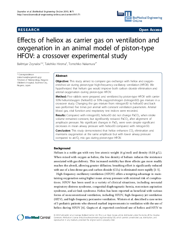 (PDF) Effects of heliox as carrier gas on ventilation and oxygenation ...