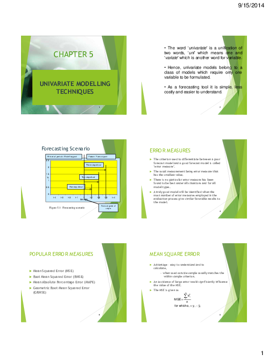 (PDF) UNIVARIATE MODELLING TECHNIQUES