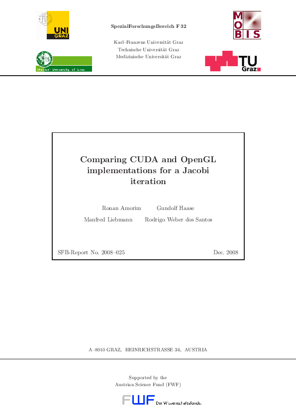 Pdf Comparing Cuda And Opengl Implementations For A Jacobi Iteration 2417