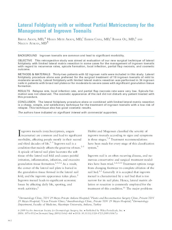 (PDF) Lateral Foldplasty with or without Partial Matricectomy for the ...