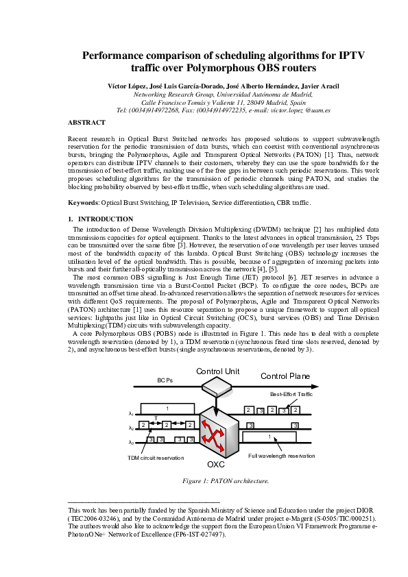 (PDF) Performance Comparison of Scheduling Algorithms for Multimedia ...