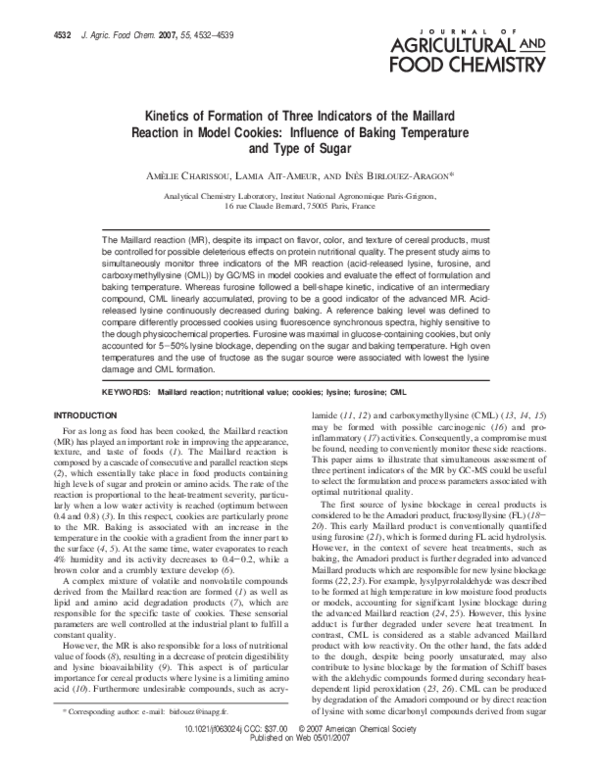 (PDF) Kinetics of Formation of Three Indicators of the Maillard ...