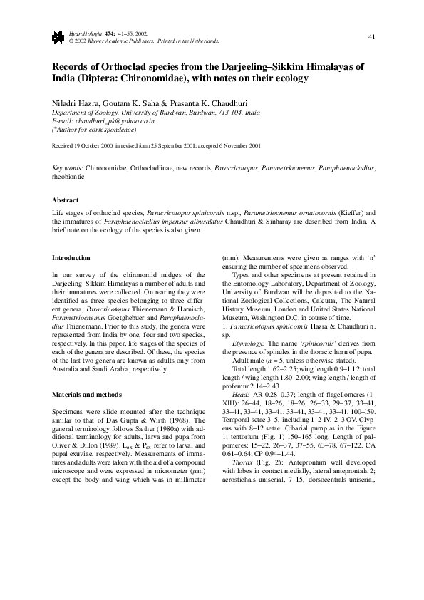 (PDF) Records of Orthoclad species from the Darjeeling–Sikkim Himalayas ...