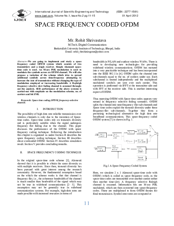 (PDF) Space Frequency Coded OFDM