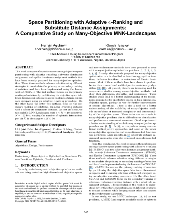 (PDF) Space partitioning with adaptive epsilon-ranking and substitute distance assignments: a ...