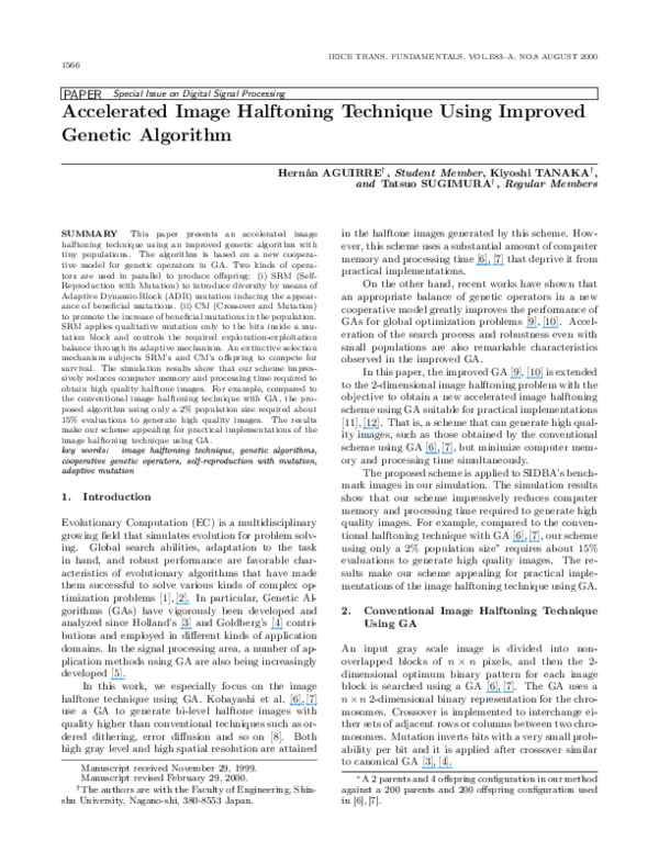 (PDF) Accelerated Image Halftoning Technique Using Improved Genetic Algorithm