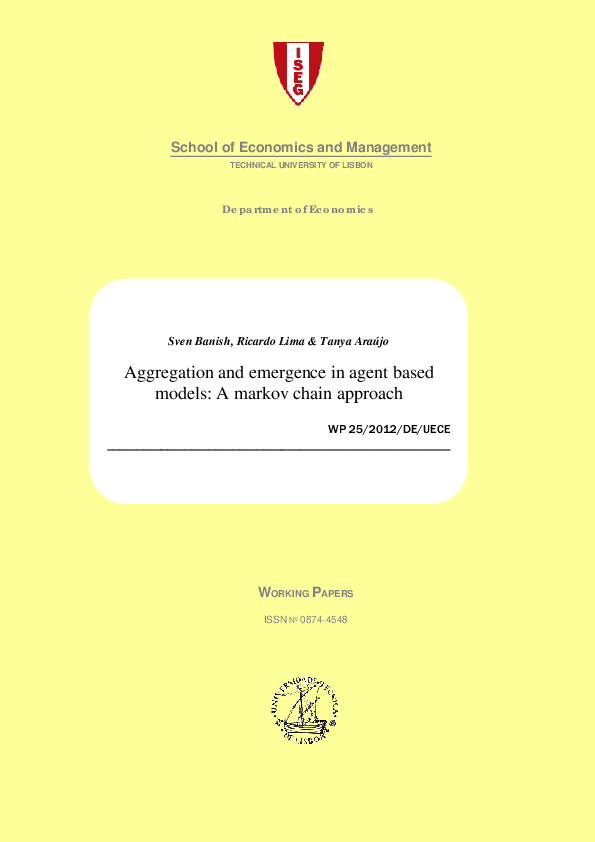 Pdf Aggregation And Emergence In Agent Based Models A Markov Chain