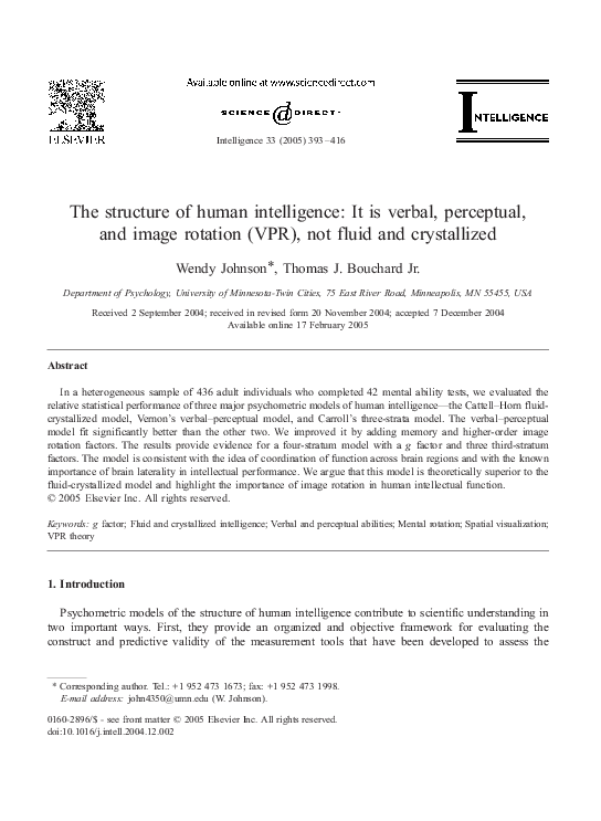(PDF) The structure of human intelligence