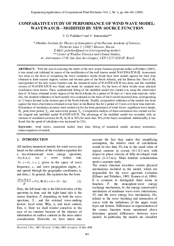 (PDF) Comparative Study of Performance of Wind Wave Model: WAVEWATCH ...