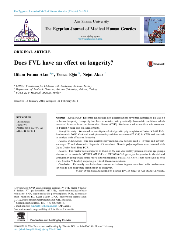 (PDF) C0377 Does FVL have an effect on longevity?