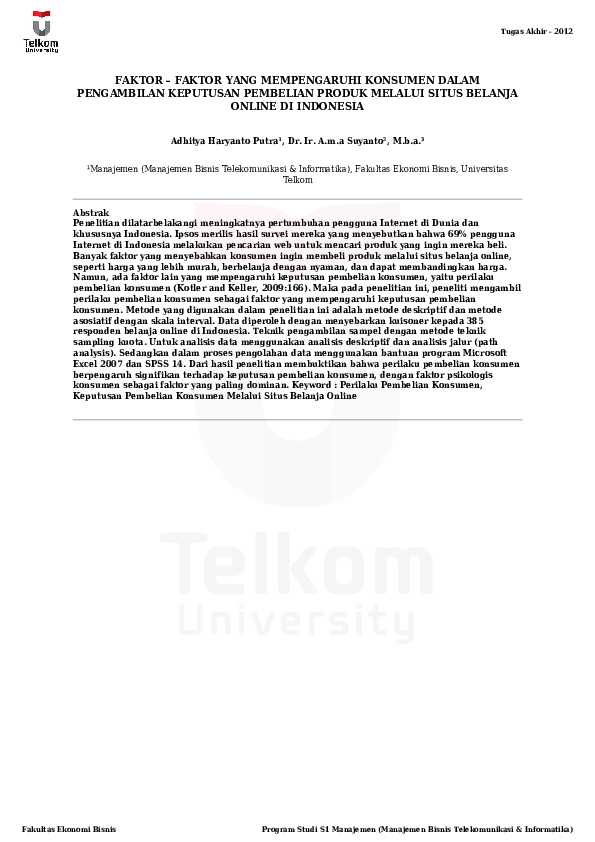 (PDF) FAKTOR – FAKTOR YANG MEMPENGARUHI KONSUMEN DALAM PENGAMBILAN KEPUTUSAN PEMBELIAN PRODUK ...